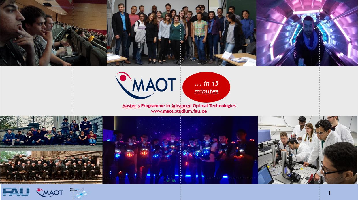 MAOT in 15 minutes - Master Programme in Advanced Optical Technologies